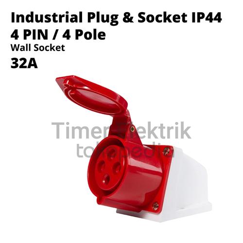 Jual Industrial Plug & Socket IP44 4 Pin / 4 Pole 32A Berbagai Variant ...