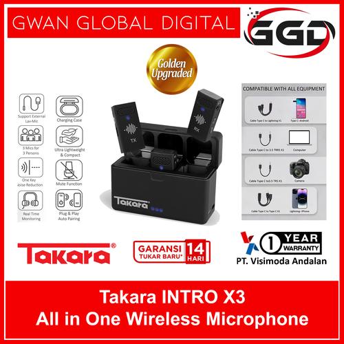 Promo Takara INTRO X3 All in One Wireless Mic Microphone with Charging ...