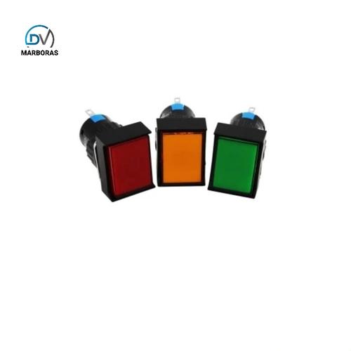 Jual LA16-RXD Pilot Lamp LED 16mm Pilot Lamp 16mm LA16-RXD Rectangular ...