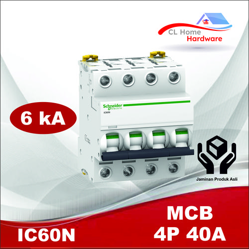 Jual MCB SCHNEIDER 4 PHASE IC60N ACTI9 4P 2 AMPERE - 50 AMPERE ORIGINAL SNI - 4P 40 AMPERE ...