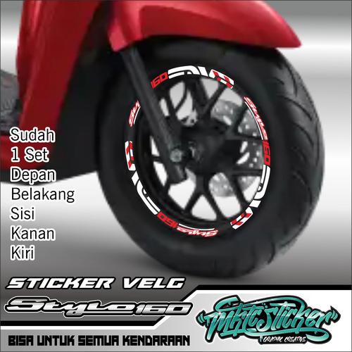 Jual STICKER VELG PELEK HONDA STYLO 160 UNTUK TIPE CBS GLAM RED MERAH ...