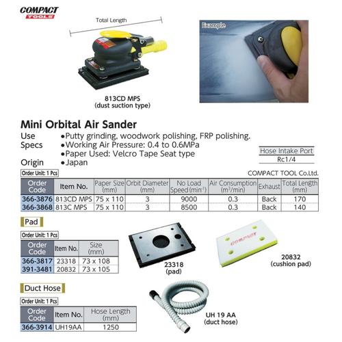 Jual Spare Duct Hose Mini Orbital Air Sander Dia 19mm x 1250mm COMPACT ...