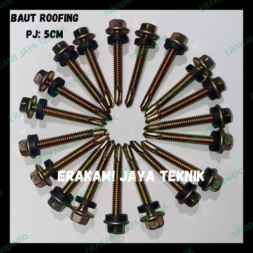 Jual BAUT ROOFING 12X50MM ISI 100 PCS SEKRUP ATAP BAJA RINGAN TAJAM ...