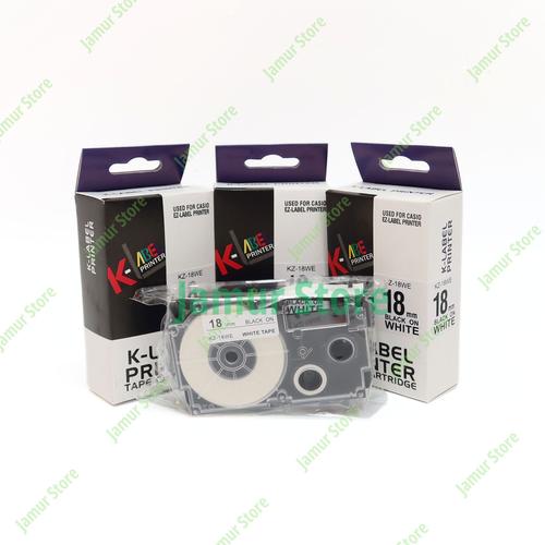 Jual K-Label Printer Tape Catridge for Casio 18mm KZ-18WE K-Label White ...