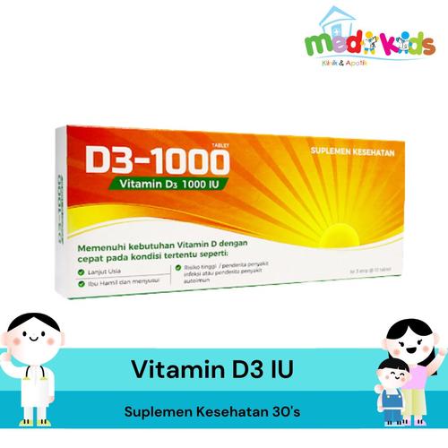 Jual Vitamin D3 1000 IU D3-1000 - Suplemen Kesehatan - Strip 10's ...