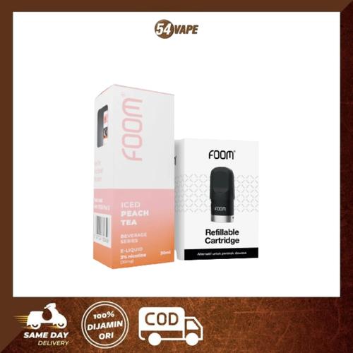 Promo Cartridge FOOM Pod X + FOOM Tea Series Saltnic 30ml - LYCHEE TEA ...