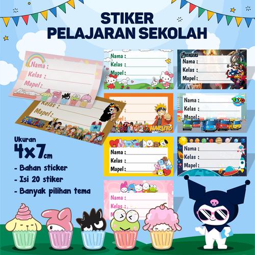 Promo 20 Stiker Mapel karakter - Label Buku Pelajaran Sekolah - MAPEL ...