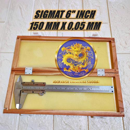 Jual Sigmat vernier caliper 6 inch Original / JANGKA SORONG 150 MM - Kota Tangerang - Golden ...