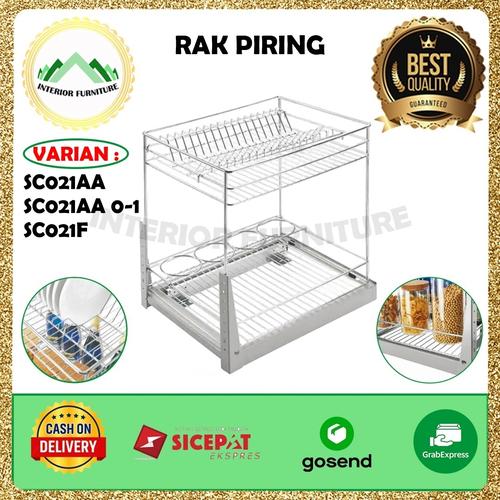 Promo Rak Piring / Rak Dapur Kitchen Set Bawah Tingkat 2/ Rak Botol ...