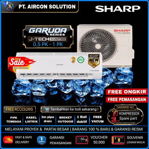 Jual AC SHARP INVERTER 1.5 PK - 2 PK GARUDA SERIES + INSTALASI PEMASANGAN - 2 PK / X18ZY, unit ...