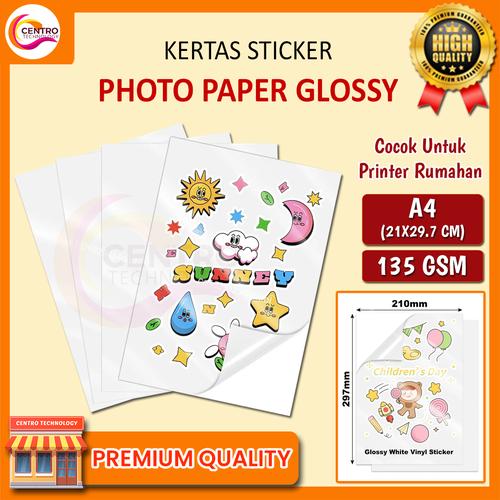 Jual Kertas Sticker Glossy Photo Paper A4 - Isi 20 Lembar | Kertas ...