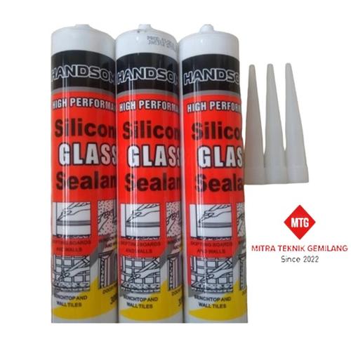 Jual HANDSOM LEM Silicone Sealent Kaca Acetic Silen White, Black, Clear ...