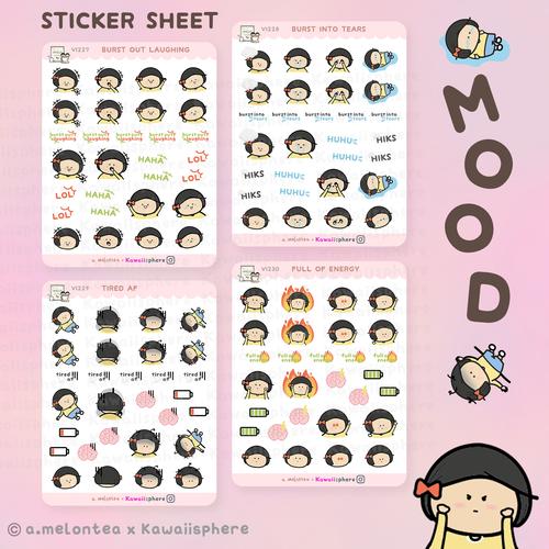 Jual Sticker Mood Series by a.melontea | Stiker Emoticon Planner ...