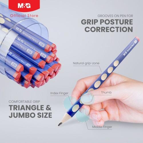 Promo Pensil Segitiga Grooved 2B Jumbo M&G Triangle Shape AWPQ0915 ...