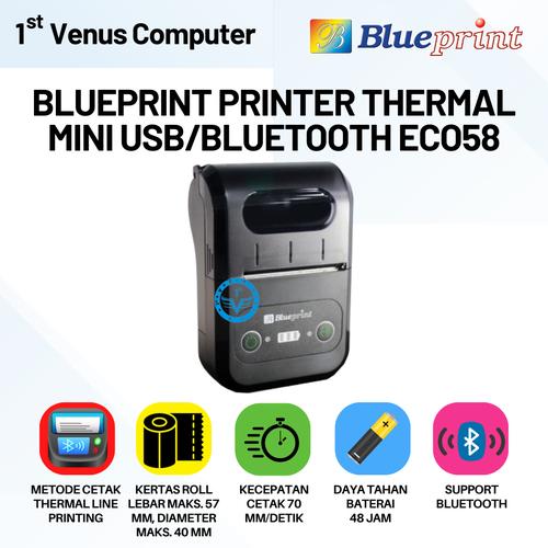 Jual PORTABLE PRINTER THERMAL MINI USB/BLUETOOTH BLUEPRINT ECO58 ...