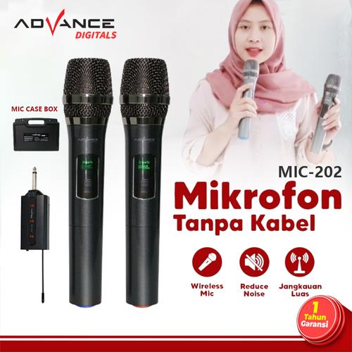 Jual Advance MIC-202 Wireless Speaker Mic Tanpa Kabel 2 Mic Profesional ...