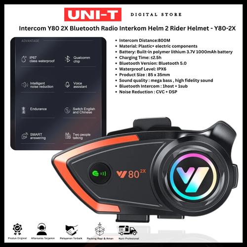 Jual Intercom Y80 2X Bluetooth Radio Interkom Helm 2 Rider Helmet ...