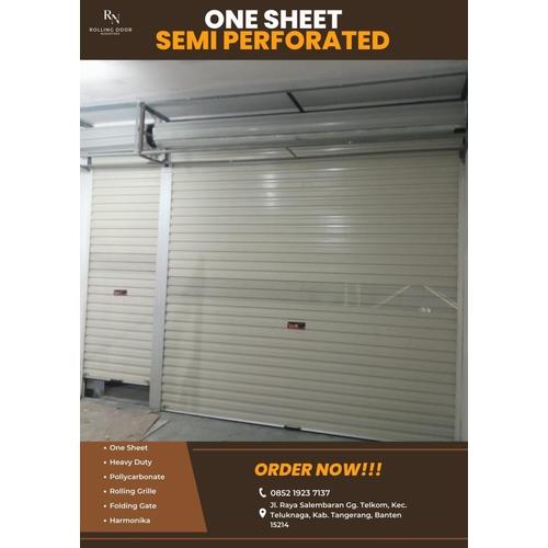 Jual pintu rolling door toko one sheet semi perforated kombinasi ...