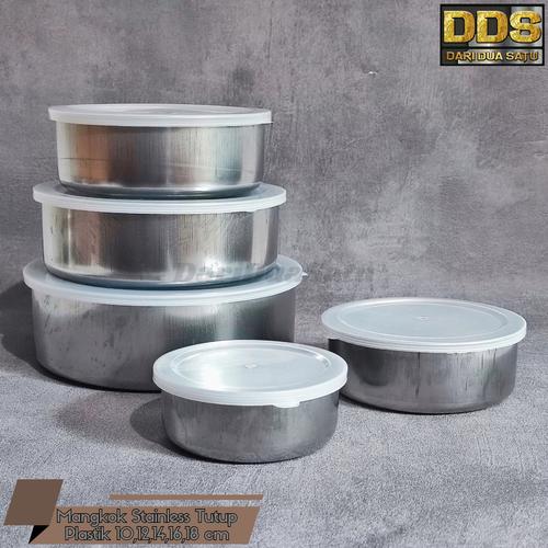 Promo Baskom Mangkok Stainless Plus Tutup Plastik Wadah Makanan Fresh ...
