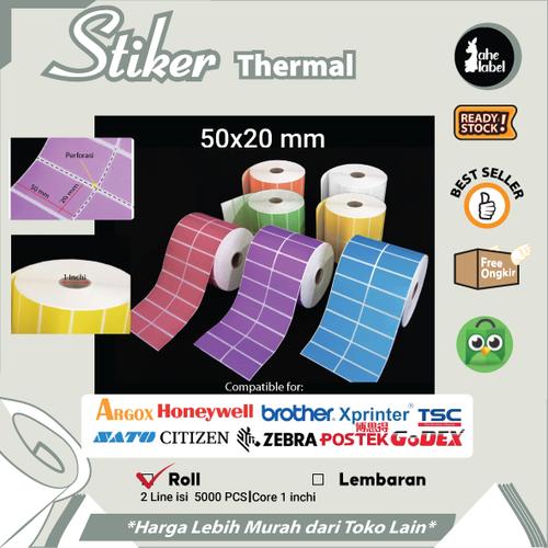 Jual LABEL STIKER BARCOD THERMAL 50X20 2 LINE - 5000 pcs - Jakarta ...
