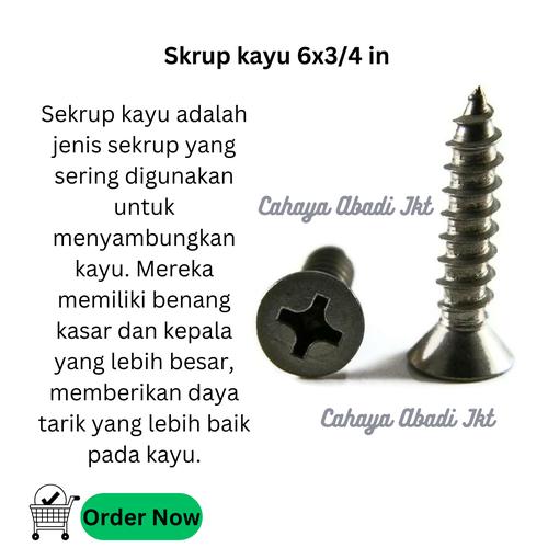 Jual Skrup Kayu HITAM Plus 6X3/4" - Jakarta Pusat - CAHAYA ABADI JKT ...