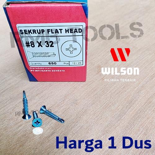 Jual x1Dus Sekrup Roofing SDS FH 8x32 Wilson / Baut Skrup Baja Ringan ...
