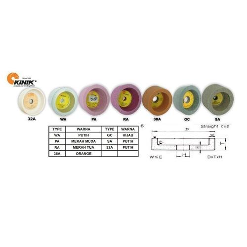 Jual KINIK Straight Cup Wheels / Batu Mangkok Lurus 6A 127x38x20 32A ...