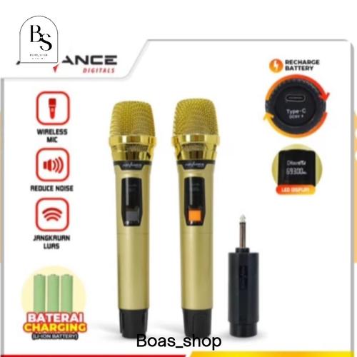 Jual Advance mic wireless 206 micropone double wireless+receiver ...