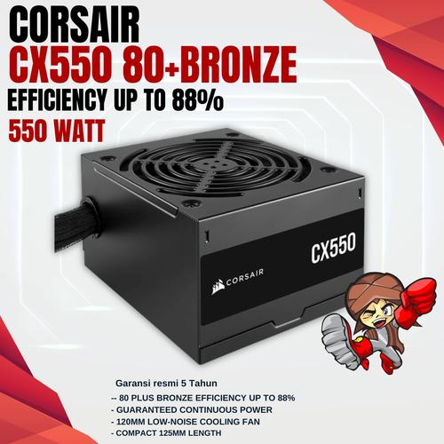 Jual CORSAIR CX Series CX550 – 550 Watt 80 PLUS Bronze ATX Power Supply - Kab. Sleman - JawaraPC ...