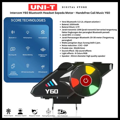 Jual Intercom Y60 Bluetooth Headset Sepeda Motor - Handsfree Call Music - Kota Tangerang - UNI-T ...