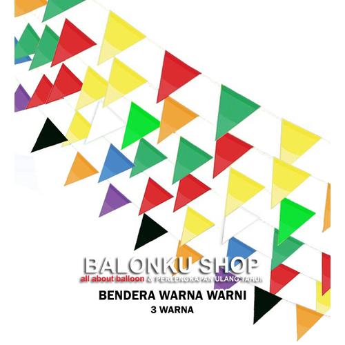 Jual Bendera Segitiga Warna Warni / Banner Segitiga Warna Warni 3 Warna ...