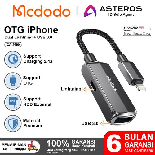 Jual MCDODO Converter OTG iPhone Lightning to USB 3.0 + Lightning CA ... Jual MCDODO Converter OTG iPhone Lightning to USB 3.0 + Lightning CA ...