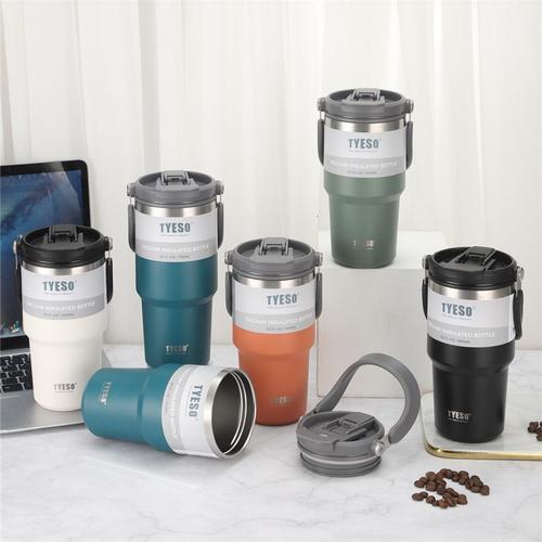 Jual TYESO TUMBLER HANDLE COFFEE CUP DOUBLE DRINK CAR CUP 1050ML ORIGINAL - Putih, 900ML ...
