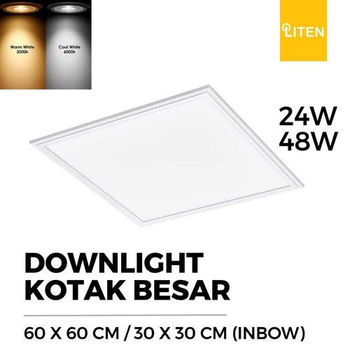 Jual Lampu Panel Downlight Besar Inbow 60x60 48 watt / 30x30 24 watt ...