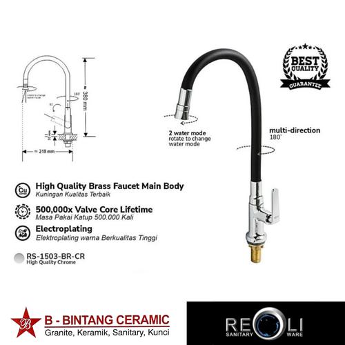 Jual Reoli 1503 Kran Flexible Angsa Dapur Sink Cuci Piring Hitam ...