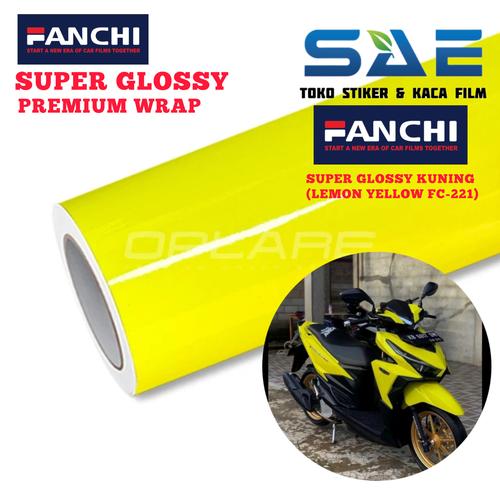 Jual Skotlet Motor Kuning Lemon Stiker Fanchi Super Glossy Premium Wrap ...