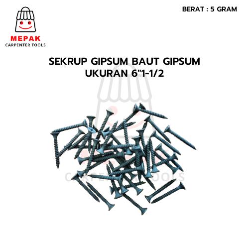 Jual Sekrup gipsum 3,5cm baut gypsum sekrup Dry wall Screw ukuran 6"1-1 ...
