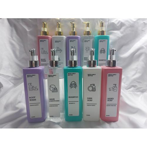 Jual BOTOL SABUN PUMP KOTAK AESTHETIC 500ML PINK/UNGU/HIJAU/PUTIH ...