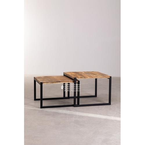 Jual MEJA TAMU SUSUN COFFE TABLE INDUSTRIAL KAKI BESI MINIMALIS TOP ...