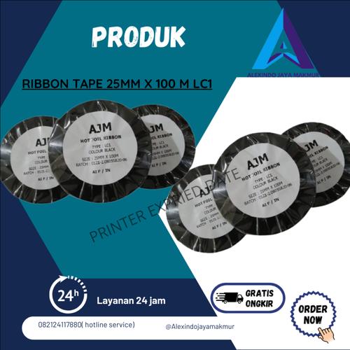 Promo Ribbon Tape 25mm x 100 m LC1 Pita Coding Cetak Expired Date ...