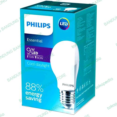 Jual PHILIPS 9W PUTIH ESSENTIAL LED BULB LAMPU LED ESSENTIAL 9W E27 ...