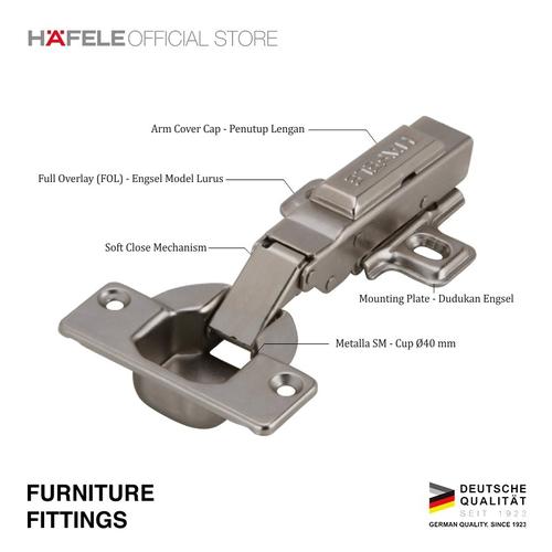 Jual Engsel Kabinet Model Lurus 40mm Soft Close Hafele Metalla SM ...
