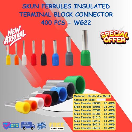 Jual Skun Kabel Model Bulat Terminal Block Konektor 400 pcs WG22 ...
