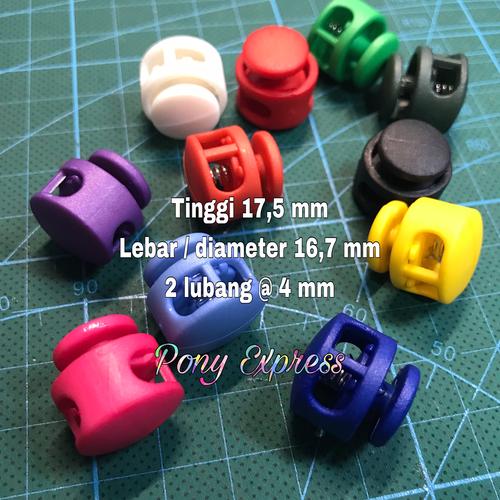 Jual Cord Lock Stopper Plastik Klakson Multiwarna 2 lubang 4 mm DIY - H ...
