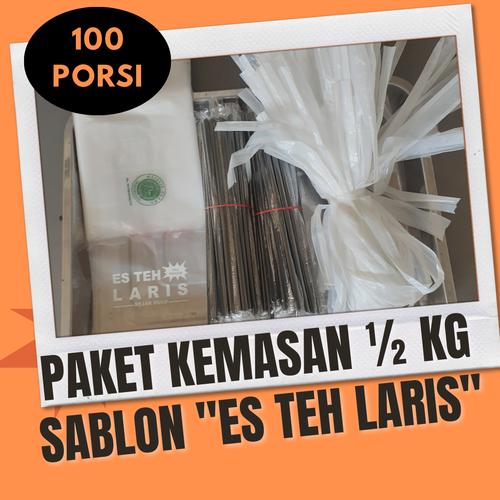 Jual PAKET KEMASAN ½ KG SABLON "ES TEH LARIS" 100 PORSI | PLASTIK PE ...