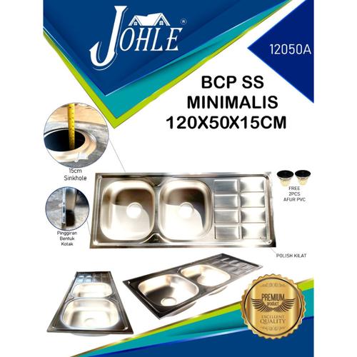 Jual Bak Cuci Piring 120x50 2 lubang Sayap Johle / Kitchen Sink BCP - 1 ...