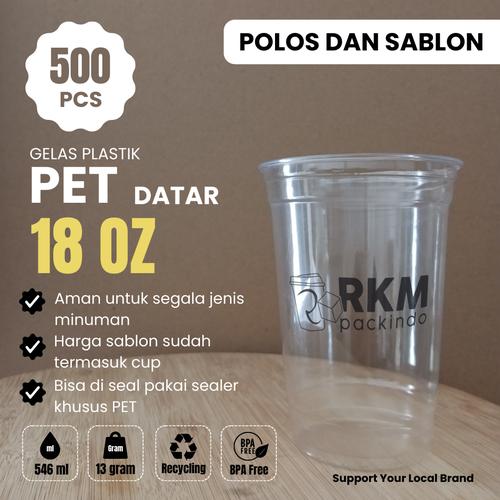 Jual SUPER MURAH!!! Custom Sablon CUP PET 18oz Datar - FREE DESAIN ...