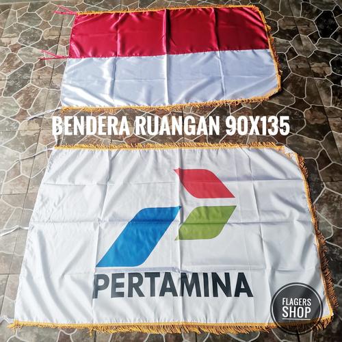 Jual [PAKET] BENDERA RUANGAN INDONESIA + PERTAMINA UKURAN 90x135 CM ...