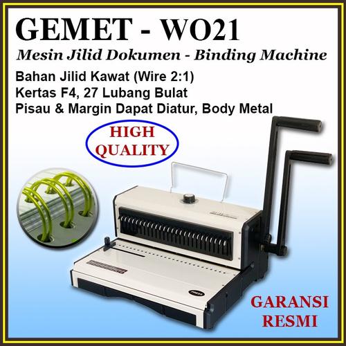 Jual Mesin Jilid Binding Kawat 2:1, F4 Lubang Bulat, GEMET WO21 ...