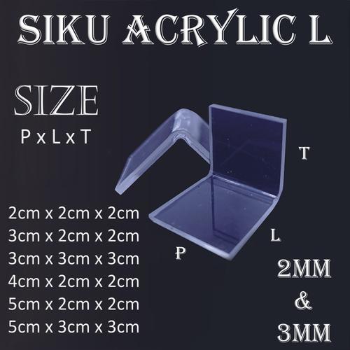 Jual Siku Acrylic L Bening - Dudukan Penjepit Sekat Meja Akrilik Mika ...